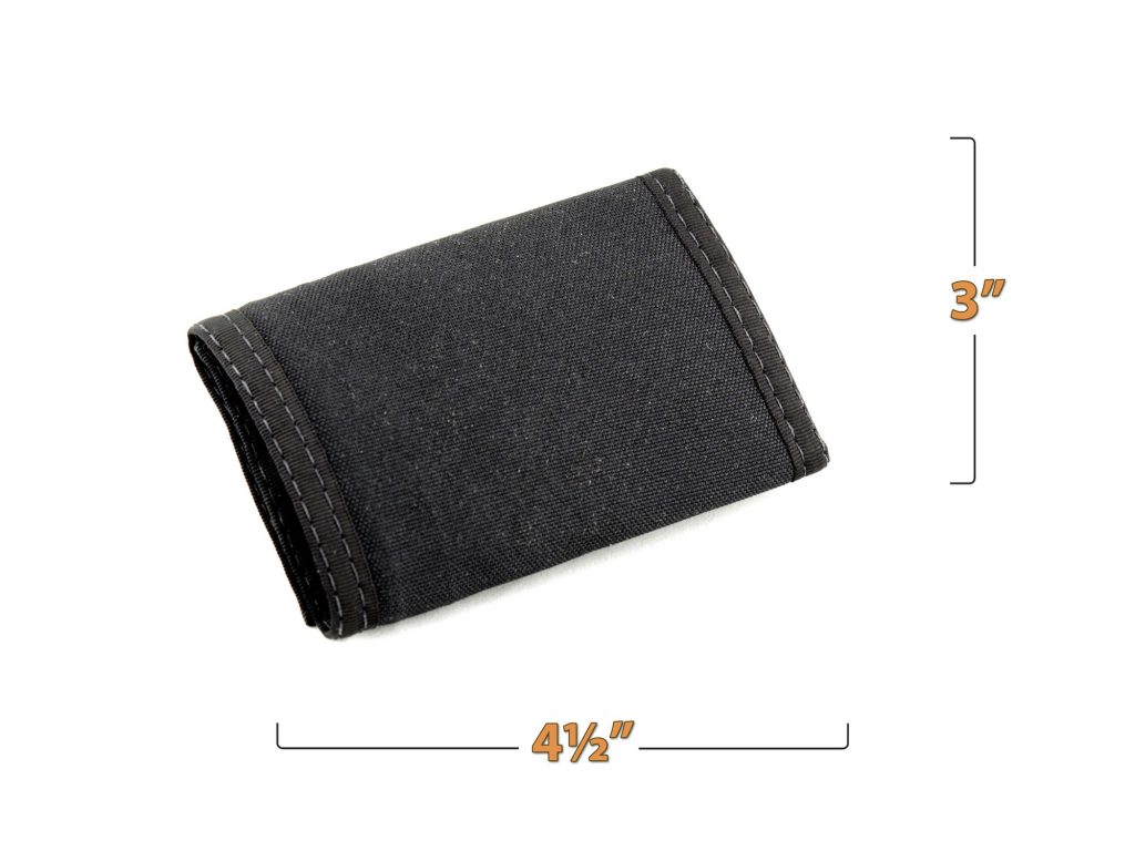 BLACK Trifold Wallet (Smaller Version) without Hook & Loop – 17TW-NV ...